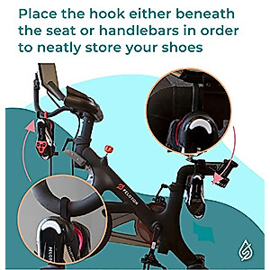 SELINA Shoe Hanger for Peloton - Shoe Holder Accessory for Peloton - Must have accessory for the Peloton Bike and Peloton Bike Plus - Shoe Hook Compatible with your Peloton Bike (2-Pack, Black)
