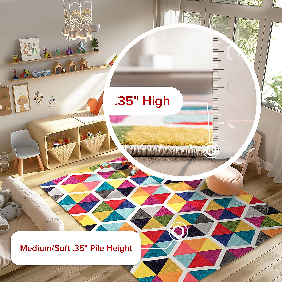 nuLOOM Maris Colorful Geometric Tiles Accent Rug, 3x5, Multi