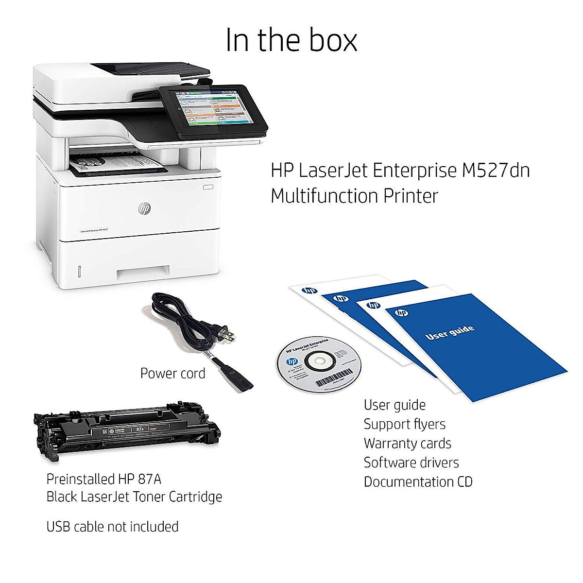 HP LaserJet Enterprise M527dn Multifunction Laser Printer with Built in Ethernet and Duplex Printing (Renewed)