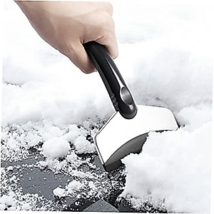 Yardwe 18 PCS Stainless Steel Snow Shovel Stainless Spatula Stainless Steel Scraper car Window Squeegee Snow Brush for car Auto Windshield Snowbrush car ice Scraper Frost Removal Shovel