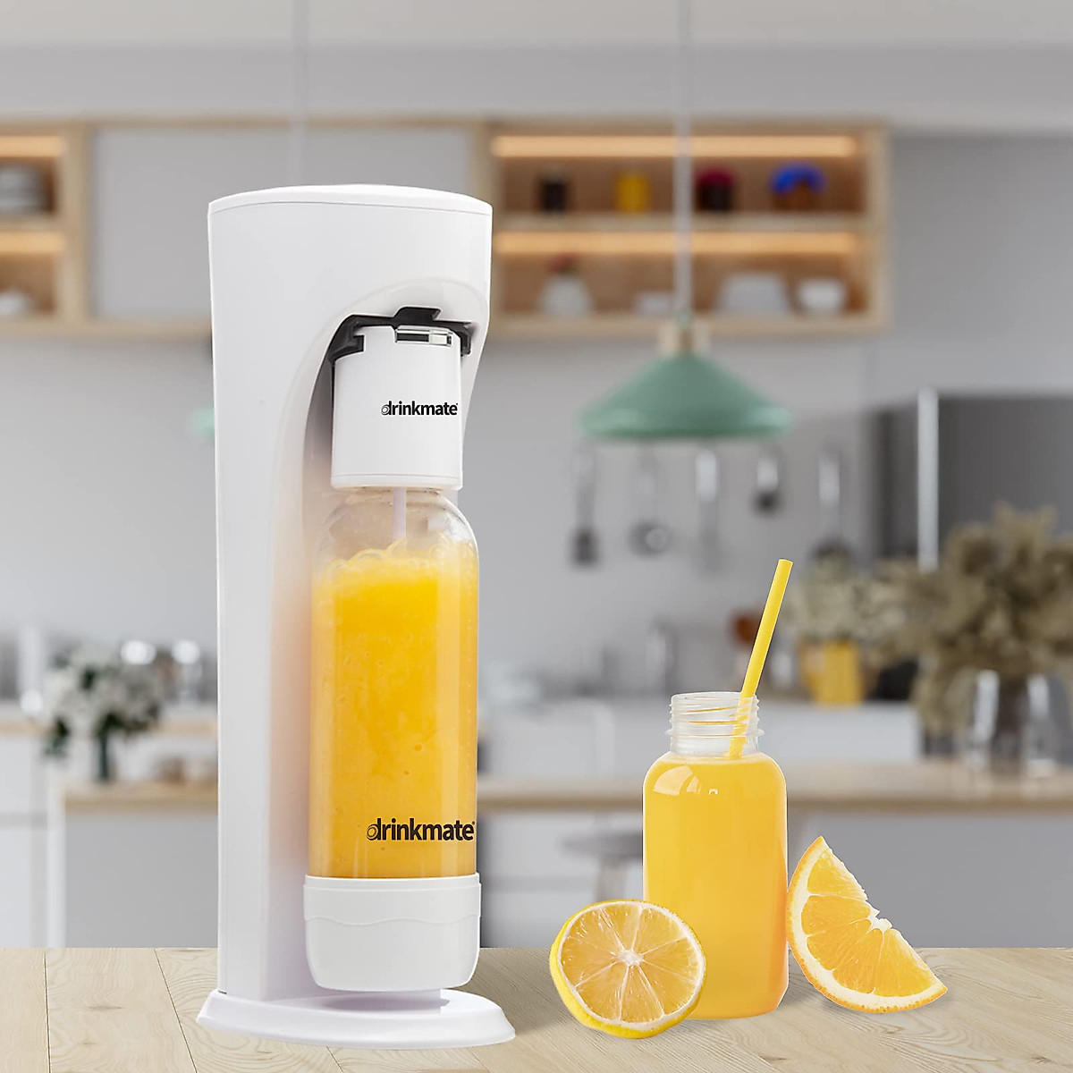 Drinkmate OmniFizz Sparkling Water and Soda Maker, Carbonates Any Drink, ULTIMATE BUNDLE - Includes three 60L CO2 Cylinders, Two Carbonation Bottles, and Fizz Infuser (Classic White)