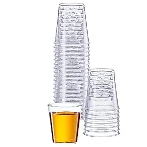 Comfy Package Clear Hard Plastic Shot Glasses [1 oz. - 100 Count] Disposable Shot Cups