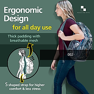 Heavy Duty Clear Backpack with Mesh Organizer, Clear Bookbag (Large, Black)