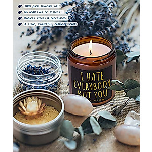 Lavender Scented Candles- Best Friend Birthday Gifts for Women-Coworker Leaving Gift-Funny Gifts-Friendship Gifts-Gifts for Friends Female, Mom, Sister-Valentine’s Christmas Day Gifts(7oz)