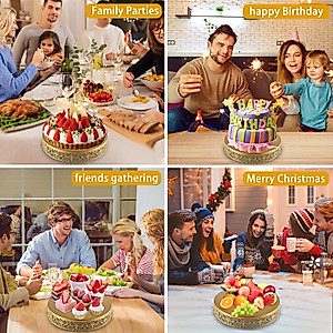 Weharnar Gold Cake Stand Set - 3 Pcs Metal Cake Stands for Dessert Table Round Antique Dessert Display Stands Trays Set for Wedding, Birthday, Bridal & Baby Shower