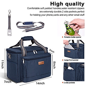 BALORAY Lunch Bag Large Picnic Bag Leakproof Insulated Lunch Bags for Adults Perfect for Long Hour Working (Blue)