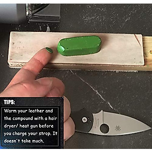 AMZSHARK 2 OZ Polishing & Cutting Compound Fine Green White Buffing Compound Leather Strop Sharpening Stropping Compounds Polishing Wax