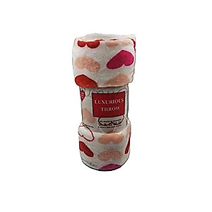 Décor&More Amor Eterno Be Mine Love Collection Valentine's Day Heart Ultra Plush Throw Blanket (50" x 60") - Be Mine