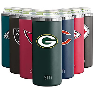Simple Modern Officially Licensed NFL Green Bay Packers Gifts for Men, Women, Dads, Fathers Day | Insulated Ranger Slim Can Cooler for Skinny 12oz Cans - Skinny Beer and Seltzer