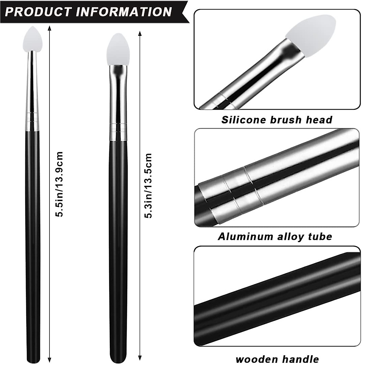 2 Pack Makeup Palette and Spatula Set，Professional Stainless Steel Cosmetic Mirror Lady Mixing Palette Tool With 6 Pcs Sponge Eyeshadow Makeup Applicator With Handle + 2 Shapes Silicone Lip Mask Makeu