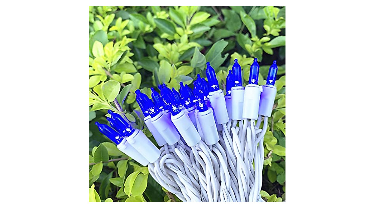 JinBest Blue LED String Lights | Always On 50ft Outdoor Decor