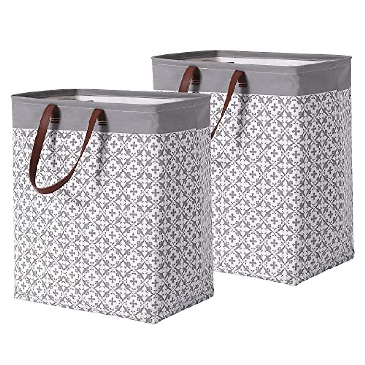 [2 Pack] Laundry Basket, Freestanding Laundry Hamper with Extended Handles, Waterproof Large Waterproof Clothes Hamper Organizer, Collapsible Lightweight Hampers for Laundry, Clothes,Towels, Toys