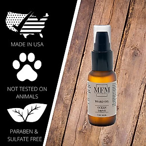 Made For Male Organic Beard Oil for Men - All Natural Beard Oil Made with Argan, Jojoba, and Sunflower to Nourish, Grow, Soften, Strengthen, & Protect | Scented Ocean Drive 1oz