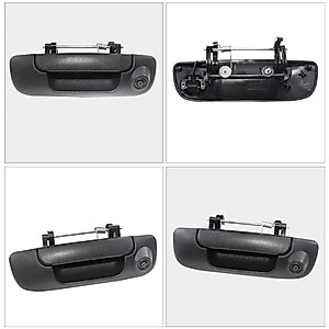 EWAY Tailgate Handle Backup Camera for 2002-2008 Dodge RAM 1500 2500 3500 Tailgate Latch Door Handle Aftermarket Reverse Reversing Back Up Rear View Camera RCA Connector w/ 26FT Extension Harness