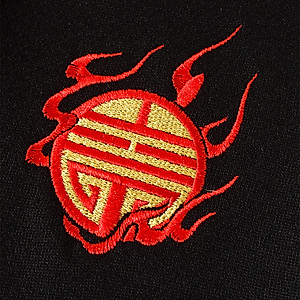 Niepce Inc Streetwear Men's Dragon Embroidered Heavyweight Graphic Hoodies (black-dragon, X-Large)