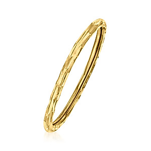 RS Pure by Ross-Simons Italian 14kt Yellow Gold Grooved Ring. Size 5