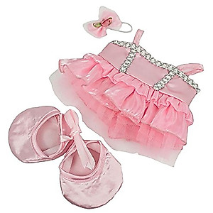 Pink Ballerina Outfit Teddy Bear Clothes Fits Most 8 inch to 10 inch Stuffed Animals