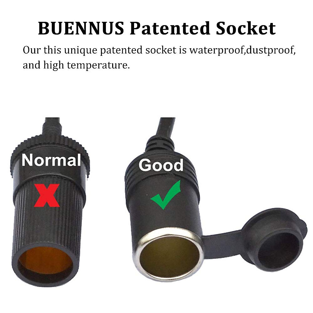 Heavy Duty 180W/15A AC to DC Converter,BUENNUS Convert 110V-240V to 12V Car Cigarette Lighter Socket Adapter AC DC Power Supply US Standard Plug for Car Refrigerator Vacuum Cleaner Air Pump