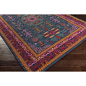 Hauteloom Cleveland Bohemian Southwestern Colorful Area Rug - Traditional Tribal Aztec Carpet for Living Room, Bedroom, Dining Room - Pink, Magenta, Green, Orange, Purple - 5'3" x 7'3" (5x7)