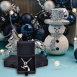 12 Pack Set Cardboard Drawer Display Jewelry Boxes, driew 3.5x3.5 1.4inch Black Gift Boxes Thick Paper Box Bulk Jewelry Gift Packaging Gift Case Sponge Insert and Lids Small Kraft Paper Box for Rings Pendants Earrings Necklaces