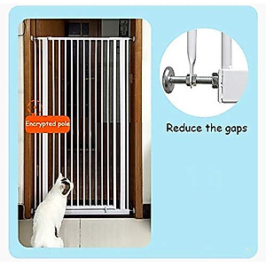 Pet Safety Gate Extra Tall 120cm Pet Gate For Dogs and Cats, Baby Safety Gate for Doorways/Stairs/Hallways, White Metal Encrypted Barrier Indoor Safety Gates for Children & Pets, Fits 66-130cm Wide Pe