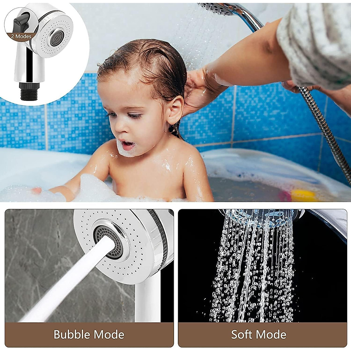 Sink Faucet Sprayer Attachment,Sprayer Head for Shampoo Bowl, Pedicure Spa, Salon,Side Control Button Sink Replacement Part for Hair Washing Dog Baby Shampoo Bath, Stainless Steel