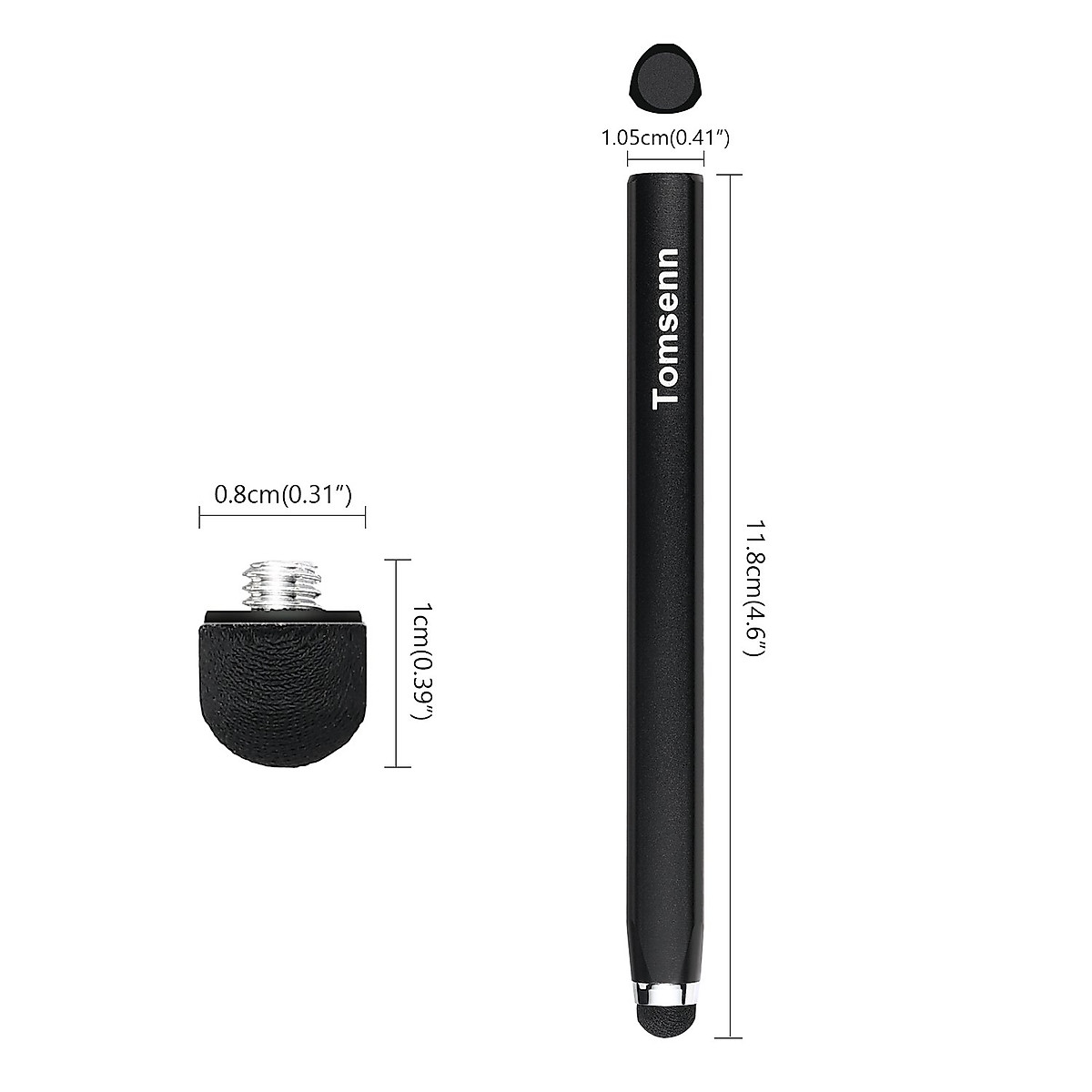 Tomsenn Magnetic Stylus Touch Pen for ipad/Tablet/Smartphone (Black)