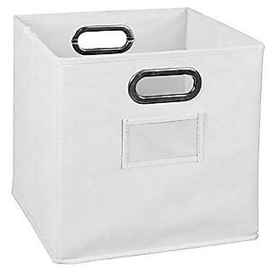 Niche Cubo Foldable Fabric Storage Bin with Label Holder- White