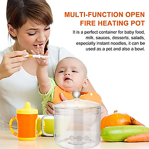 DOITOOL Glass Saucepan with Cover Glass Clear Pasta Instant Noodle Pot Pan Stew Cooker Baby Foods Milk Sauce Hot Pot with Lid Cookware