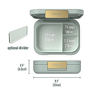 Bentgo® Modern - Versatile 4-Compartment Bento-Style Lunch Box, Leak-Resistant, Ideal for On-the-Go Balanced Eating - BPA-Free, Matte Finish and Ergonomic Design (Mint Green)