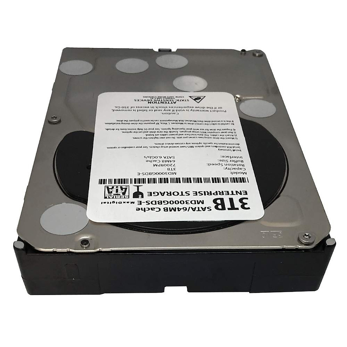 MaxDigital 3TB 7200RPM 64MB Cache SATA 6.0Gb/s (Enterprise Storage) 3.5inch Internal Hard Drive (Renewed)