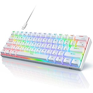 Gaming Keyboard for Girl, 60 Percent Keyboard Color Cute Keyboard with , Wired Mechanical Keyboard for Gaming Office White