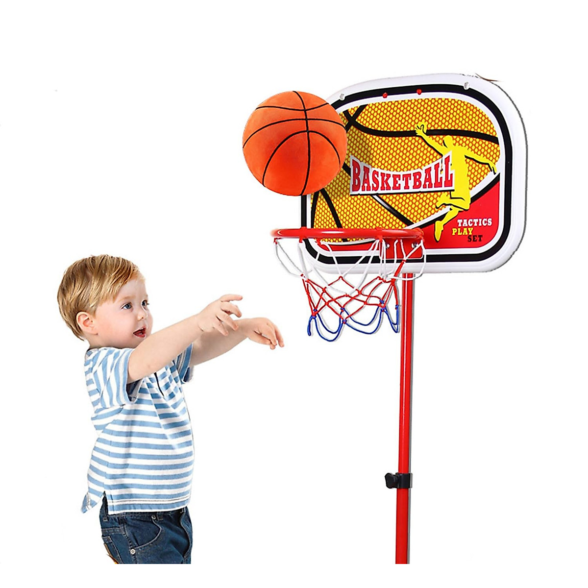 CASAGOOD 10 Inch Fluffy Round Basketball Hugging Pillow Stuffed Basketball Plush Toy Soft Plushies Basketball Throw Pillows Kids' First Basketballs Plush Toys Gift for Kids Or Baby