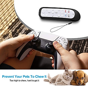[2 Pack] Silicone Cover for PS5 Remote Control, Protective Skin for Sony PS5 Media Remote, with Hand Strap, Shockproof, Anti-Slip, Skin-Friendly - Black/White
