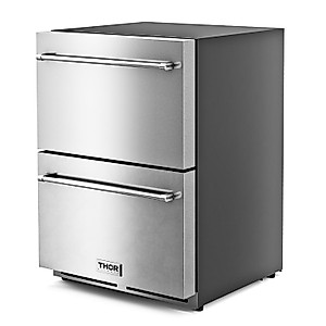 THOR Kitchen Indoor/Outdoor 24-Inch Freezer Drawer in Stainless Steel - Model TRZ24U