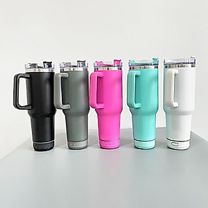 Zidech Music Speaker Tumbler Bluetooth-40 oz tumbler with handle and straw-Insulated Travel Mug - Music Coffee Cup (Hot Pink)