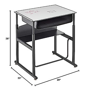 Safco Alphabetter Desk, 28" x 20", Dry Erase Classroom and Home School Desk