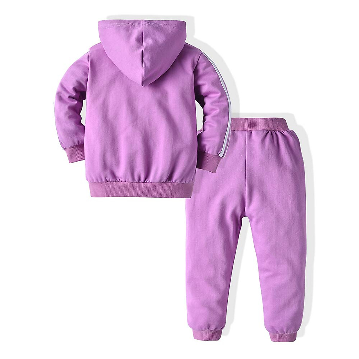 Toddler Boys Girls Clothes Hoodies Zipper Sweatshirt+Trouser Casual 2Pcs Outfits Set(Purple, 110/4T)