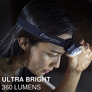 Energizer LED Headlamp Pro360, Rugged IPX4 Water Resistant Head Light, Ultra Bright Headlamps for Running, Camping, Outdoor, Storm Power Outage (Batteries Included)