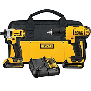 DEWALT 20V MAX Cordless Drill and Impact Driver, Power Tool Combo Kit with 2 Batteries and Charger (DCK240C2)
