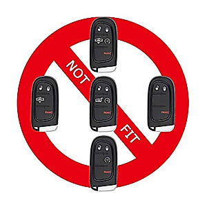 TANGSEN Smart Key Fob Case Cover Compatible with Chrysler 200 300 Dodge Challenger Charger Dart for Jeep Cherokee Compass Grand Cherokee SRT Hellcat Silicone Rubber Luminous Black