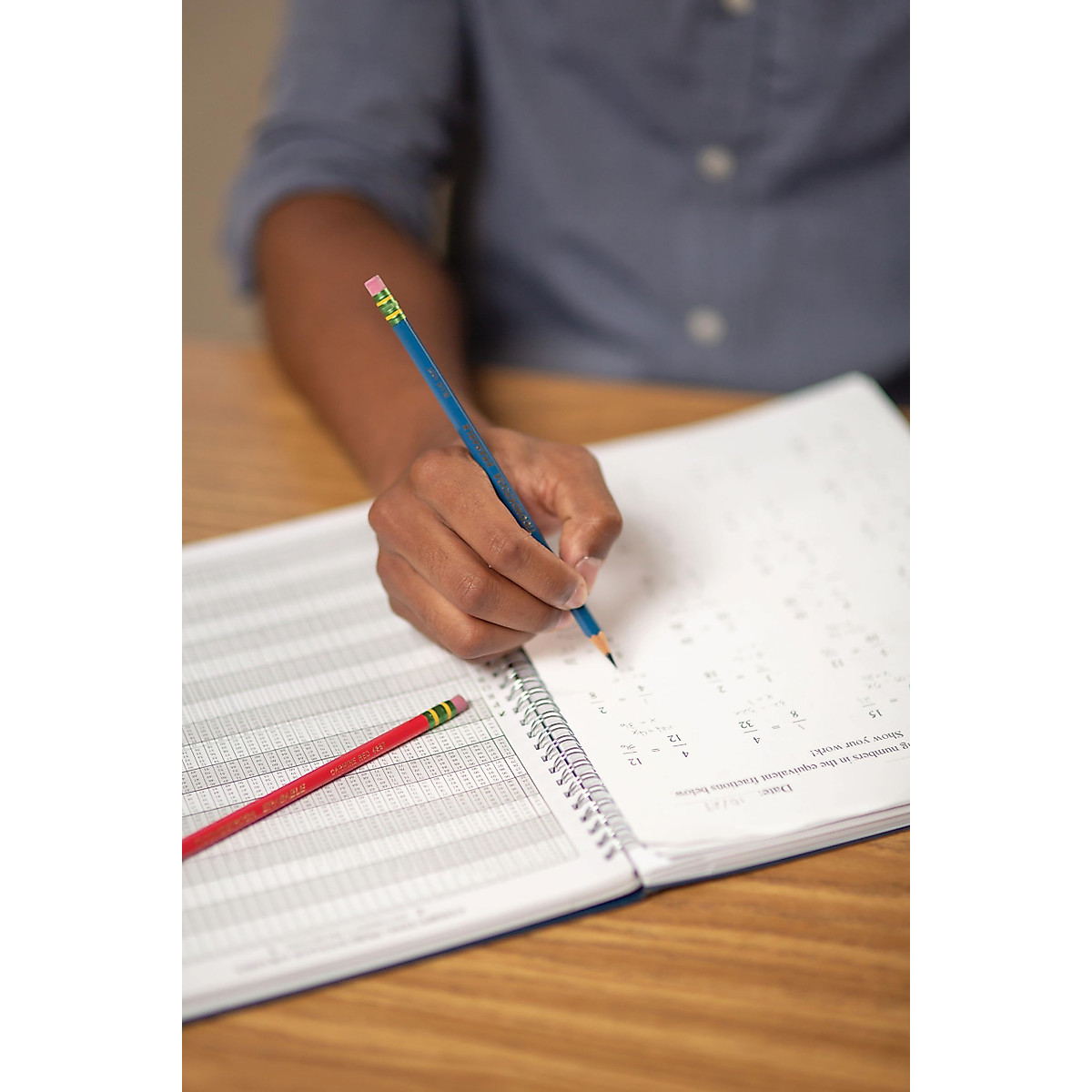 Ticonderoga Erasable Checking Pencils with Eraser, Pre-sharpened, Red, 12-Pack (14259)