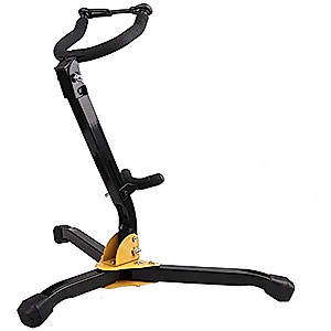 Foldable Saxophone Stand, Alto/Tenor Sax Stand Metal Triangle Base Cotton Strap