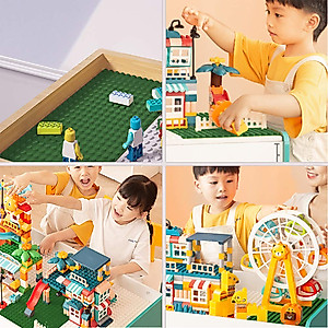 JNZong Classic Baseplates Building Base Plates for Building Bricks 100% Compatible with Major Brands-Baseplates 10" x 10", Pack of 6 (Green)