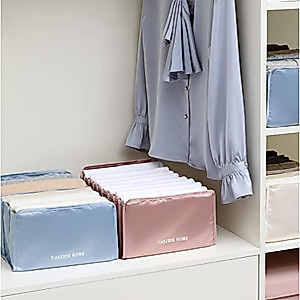 CANFOD 3-Piece Set Wardrobe Clothes Organizer for Drawers, Underwear Drawer Organizer, Closet Organizers and Storage for Folded Clothes (Large set (5L*1+7L*1+9L*1), Morandi Pink)