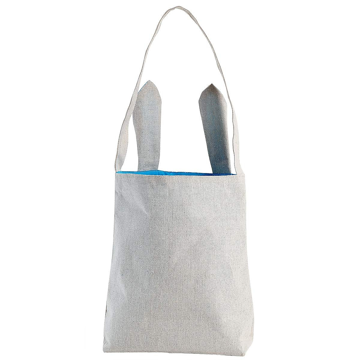 Lillian Vernon Personalized Blue Easter Basket Totes with Bunny Ears - Canvas 4" x 9" x 12", Embroidered with Child's Name, Boy's Blue Easter Basket