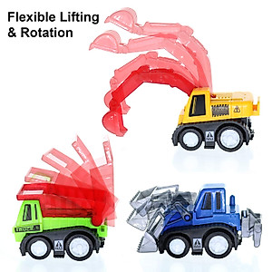 GiftExpress 1dz Mini Pull Back Construction Toy Cars, Educational Preschool Bulldoze Excavator Dump Truck Model Kit for Children Toddlers Kids, for Boys Party Favors