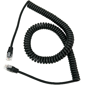 HPWFHPLF Telephone Cords, 2 Pack 6P6C Anti-Tangle Telephone Wires, 6-10 Feet RJ12 Male to Male Coiled Cable for Landline Phones (Black)