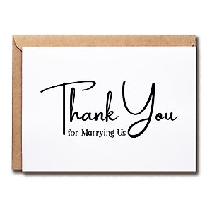 EdgarGifts Thank You For Marrying Us - Wedding Card To Officiant - Thank You Card For Priest - Minister - Judge - Pastor - Thank You Card - Officiant Card