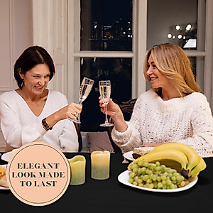 White Classic Stretch Spandex Table Covers 4FT, Pack of 2 Fitted Tablecloths for Rectangle Tables, Stretchy Wrinkle Resistant Folding Table Cover, Black